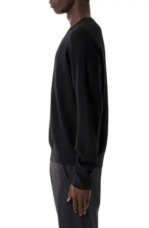 Veilance Crewneck Wool Blend Long Sleeve Sweater - Black