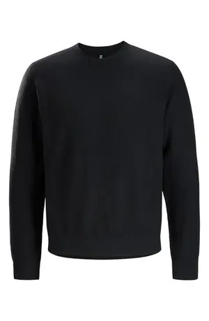 Veilance Crewneck Wool Blend Long Sleeve Sweater - Black