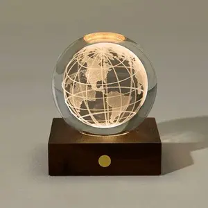 GINGKO DESIGN Earth Light Globe By - Dark Brown