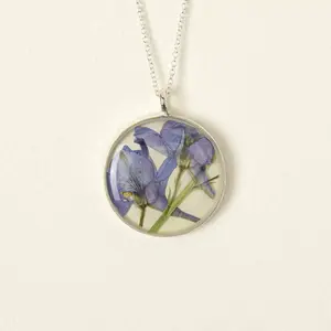 UNCOMMON GOODS Birth Month Flower Pendant Necklace - February/iris