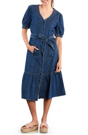 Wash Lab Denim Gathered Day Dresses