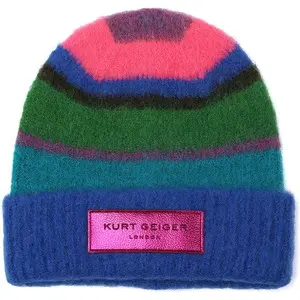 Kurt Geiger Striped Beanie - Blue Multi