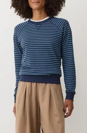 Marine Layer Juno Stripe & Dot Reversible Double Knit Top