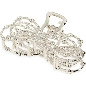 Bp. Bow Crystal Embellished Claw Clip - Rhodium