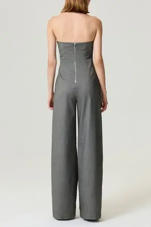 NOCTURNE Strapless Wide-leg Tailored Jumpsuit