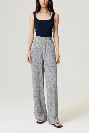 NOCTURNE Flowy Wide-leg Tailored Pants