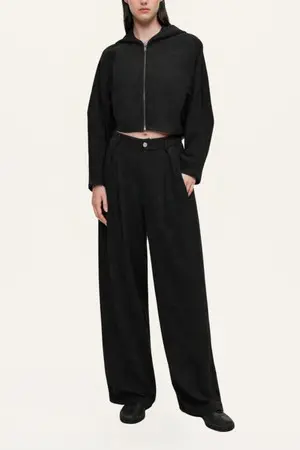 NOCTURNE High-rise Cigarette Trousers - Black