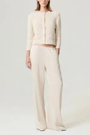 NOCTURNE Elastic-waist Relaxed Trousers - Ivory