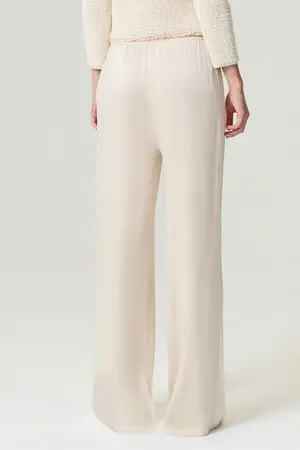NOCTURNE Elastic-waist Relaxed Trousers - Ivory