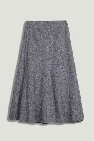 NOCTURNE Herringbone Flared Midi Skirt