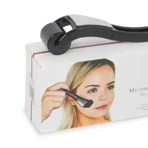WHITE LOTUS BEAUTY Sensitive Skin Microneedling Roller 0.15mm - Black