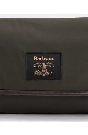 Barbour Waxed Cotton Hanging Wash Bag