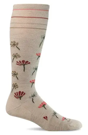 SOCKWELL Field Flower Compression Socks - Barley