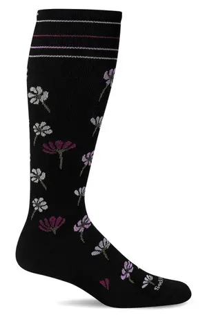 SOCKWELL Field Flower Compression Socks - Black