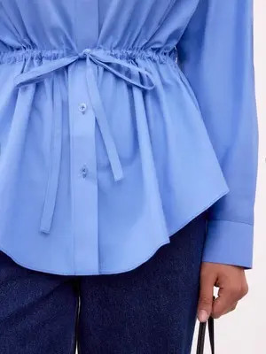 RO&ZO Striped Long Sleeve Shirt With Channel Waist