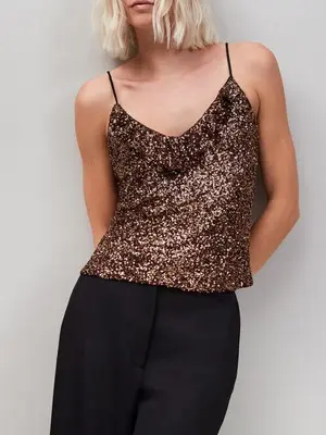 RO&ZO Sequin V-neck Cami