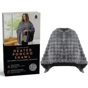 PURSONIC Electric Plush Heated Poncho Shawl
