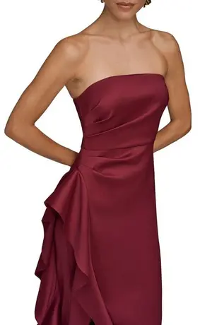 Donna Karan New York Strapless Ruffle Satin Dress