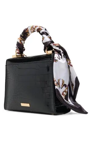 Aldo Faux Leather Satchel With Charms - Black