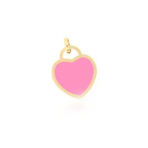 THE LOVERY FINE JEWELRY Heart Padlock Charm - Bubblegum Pink