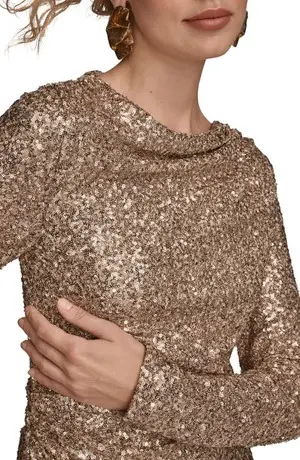 Donna Karan New York Sequin Pleated Shoulder Top