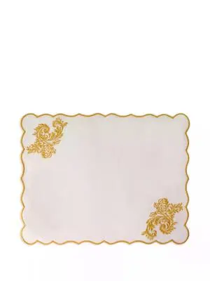 CABANA Botanica Embroidered Linen Placemat - Neutrals