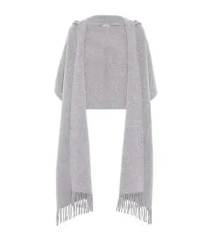 Brunello Cucinelli Wool-cashmere Hood Scarf - Grey