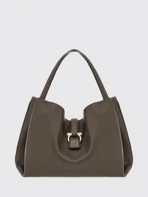 FERRAGAMO Calf Leather Tote Shoulder Bag