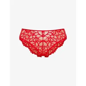 SAVAGE X FENTY Savage Not Sorry Lace Cheeky Briefs - Timeless Red