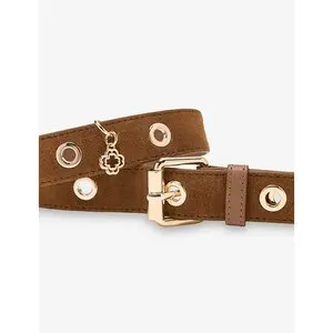 Maje Eyelet-embellished Suede Shoulder Strap