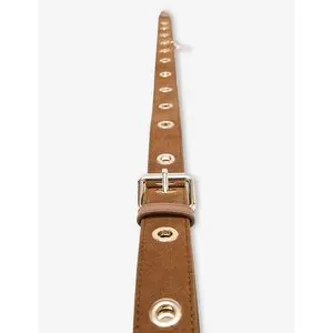 Maje Eyelet-embellished Suede Shoulder Strap