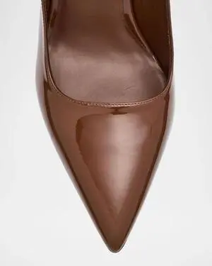 STUART WEITZMAN Patent Leather Ankle-strap Pumps - Walnut