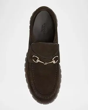 Gucci Suede Horsebit Booties - Coffee