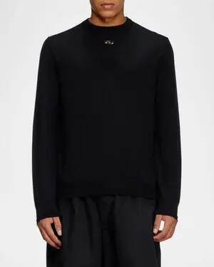 DIESEL® K-valiam Cutout Logo Crewneck Sweater - Deep/black