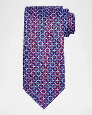 Stefano Ricci Connected Geometric Silk Tie - Red