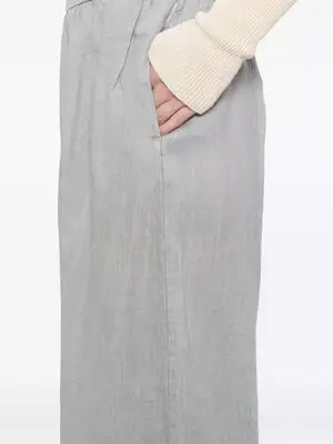 JAMES PERSE Linen Wide-leg Trousers - Grey