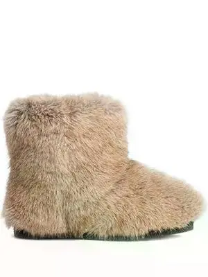STAND STUDIO Zoe Faux-fur Ankle Boots - Neutrals
