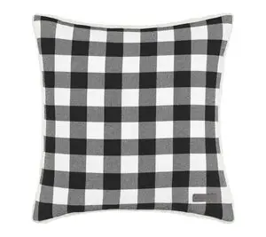 Eddie Bauer Cabin Plaid Black Cotton 20x20 Squa Re Pillow - One-color