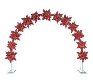 MR. CHRISTMAS 8.5ft Illuminated Poinsettia Arch - One-color