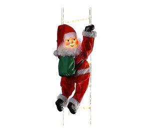 MR. CHRISTMAS 10' Outdoor Animated Rope Ladderclimbing Santa - One-color