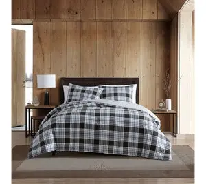 Eddie Bauer Lewis Plaid Navy Cotton Twin Duvet Cover Set - One-color