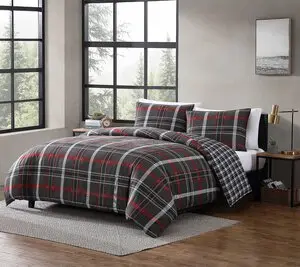 Eddie Bauer Willow Plaid Reversible King Duvet Cover Set