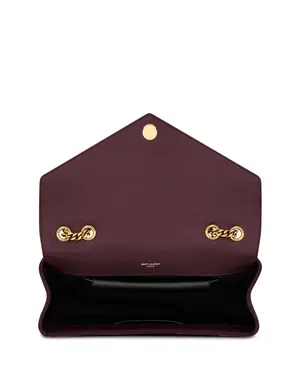 Saint Laurent Loulou Medium Matelass Suede Shoulder Bag - Dark Brown