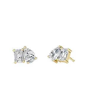 VRAI Toi Et Moi Stud Earrings With Lab Grown Diamonds - Gold