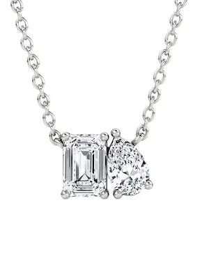 VRAI Toi Et Moi Necklace With Lab Grown Diamonds - Silver