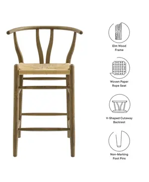 MODWAY Amish Wood Counter Stool