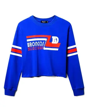 Junk Food Clothing Nfl Denver Broncos Retro Crop Fleece - Liberty