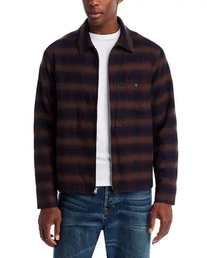 Madewell Ombre Flannel Zip Shirt