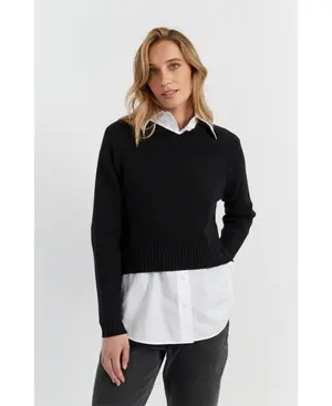 Chinti & Parker Cashmere V-neck Sweater - Black