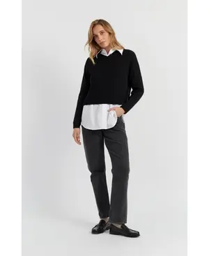 Chinti & Parker Cashmere V-neck Sweater - Black
